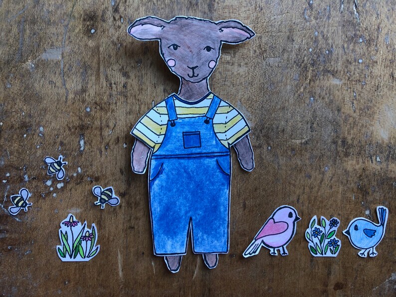 Lamby Paper Doll by MTN GRL Studio - Etsy