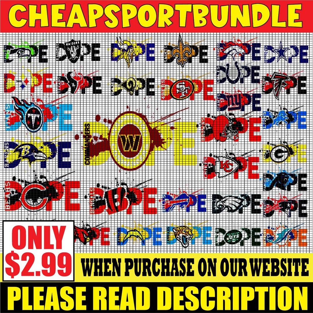 32 Files DOPE With NF-L Teams Bundle Svg Dope Svg NF-L Team - Etsy