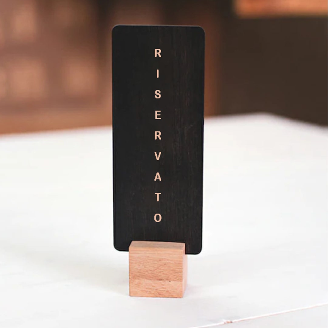 RESERVED RESTAURANT MENU Customizable Oak and Acrylic Sign Qr Code 6 Cm ...