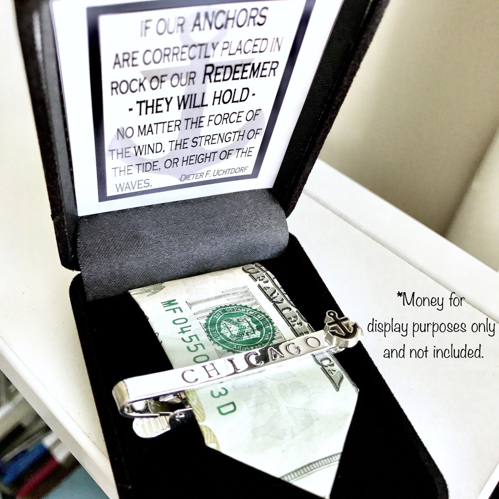 LDS Boy Baptism Tie Clip Gift - Personalized CTR - Faith - Water Wave ...