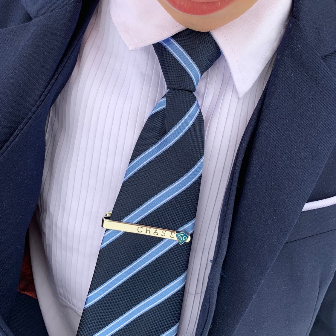 LDS Boy Baptism Tie Clip Gift - Personalized CTR - Faith - Water Wave ...