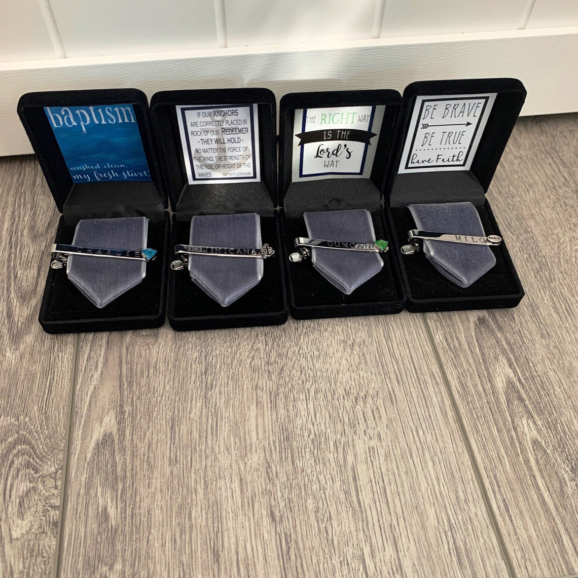 LDS Boy Baptism Tie Clip Gift Personalized CTR Faith - Etsy