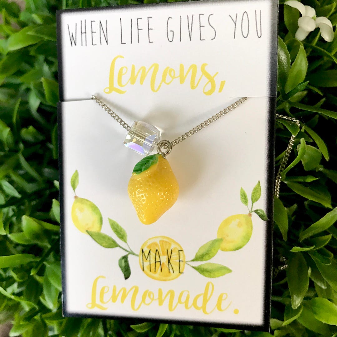 Lemons Make Lemonade Necklace - Lemon Jewelry - Lemon Charm - Get Well ...