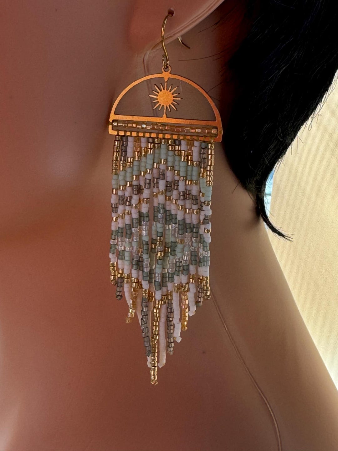 Sunshine Sparkles Raw Brass and Glass: Green, White, Gray and Gold ...