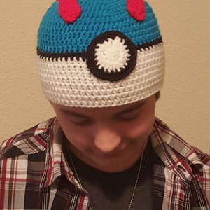 Pokemon Pokeball Great Ball Inspired Crochet Hat - Etsy