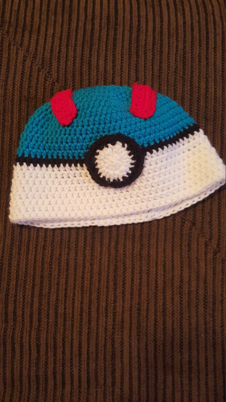 Pokemon Pokeball Great Ball Inspired Crochet Hat - Etsy