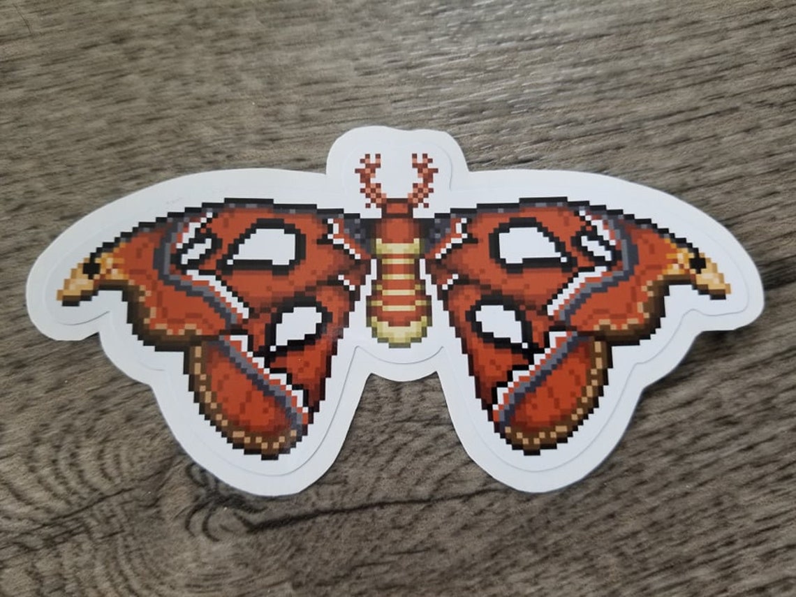 Pixel Moth Stickers | Etsy