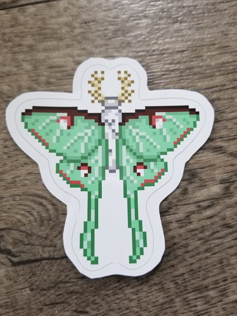 Pixel Moth Stickers | Etsy