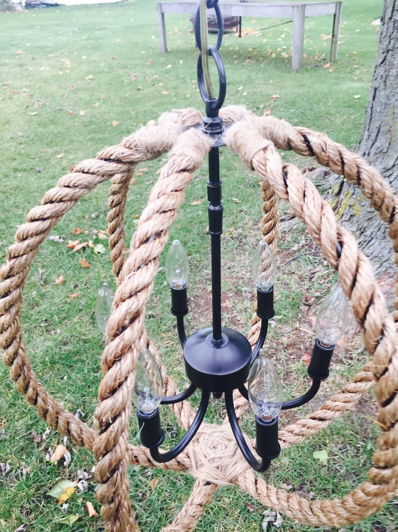Large Rope Chandelier - Etsy