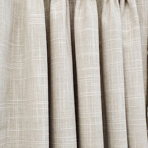 Tingly Bamboo, Slubby Faux Linen in Taupe | Lined Custom Drapes or ...