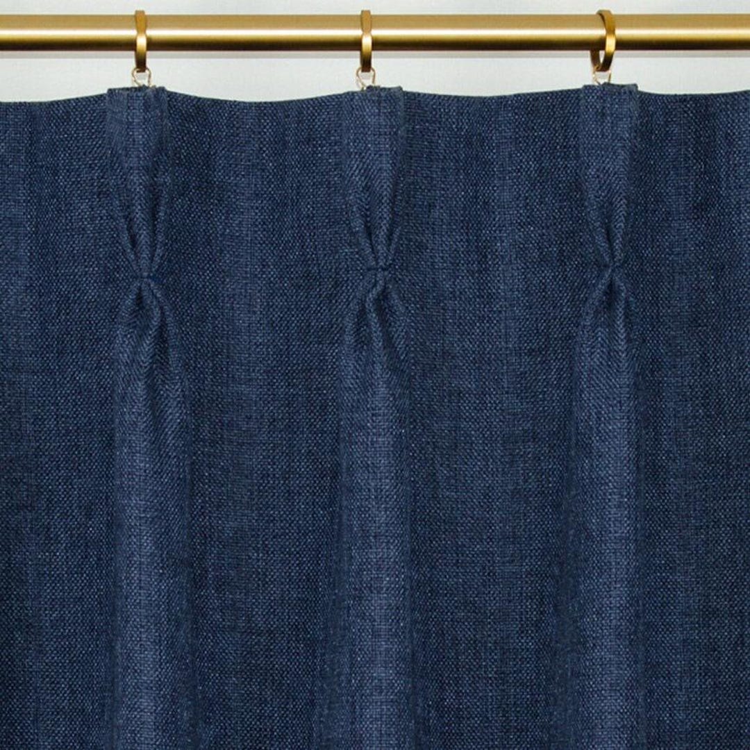 Verona Royal, Blue Solid | Lined Custom Drapes or Curtains | Pinch ...