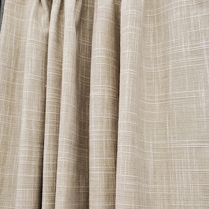 Tingly Bamboo, Slubby Faux Linen in Taupe | Lined Custom Drapes or ...