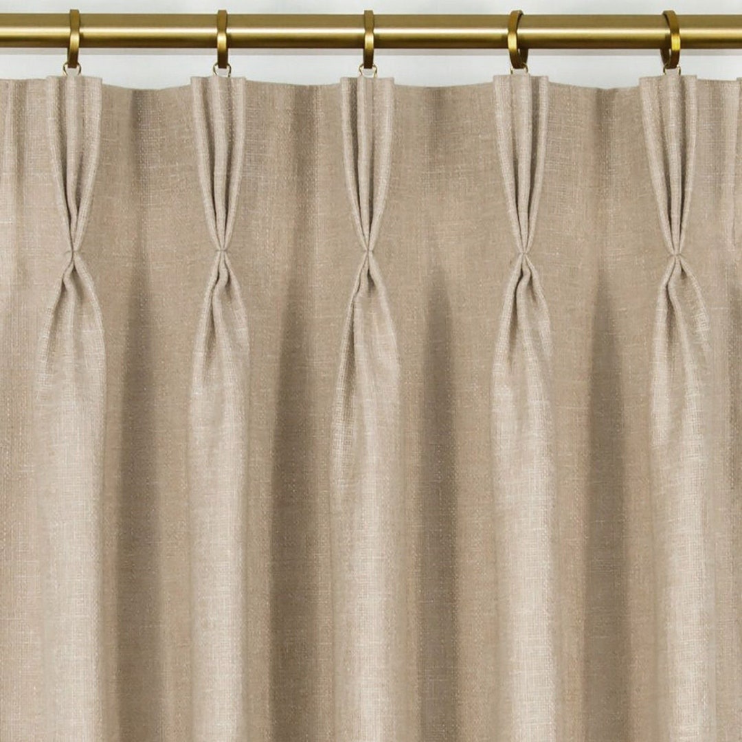 Magellan Fawn, Tan Lightweight Faux Linen | Lined Custom Drapes or ...