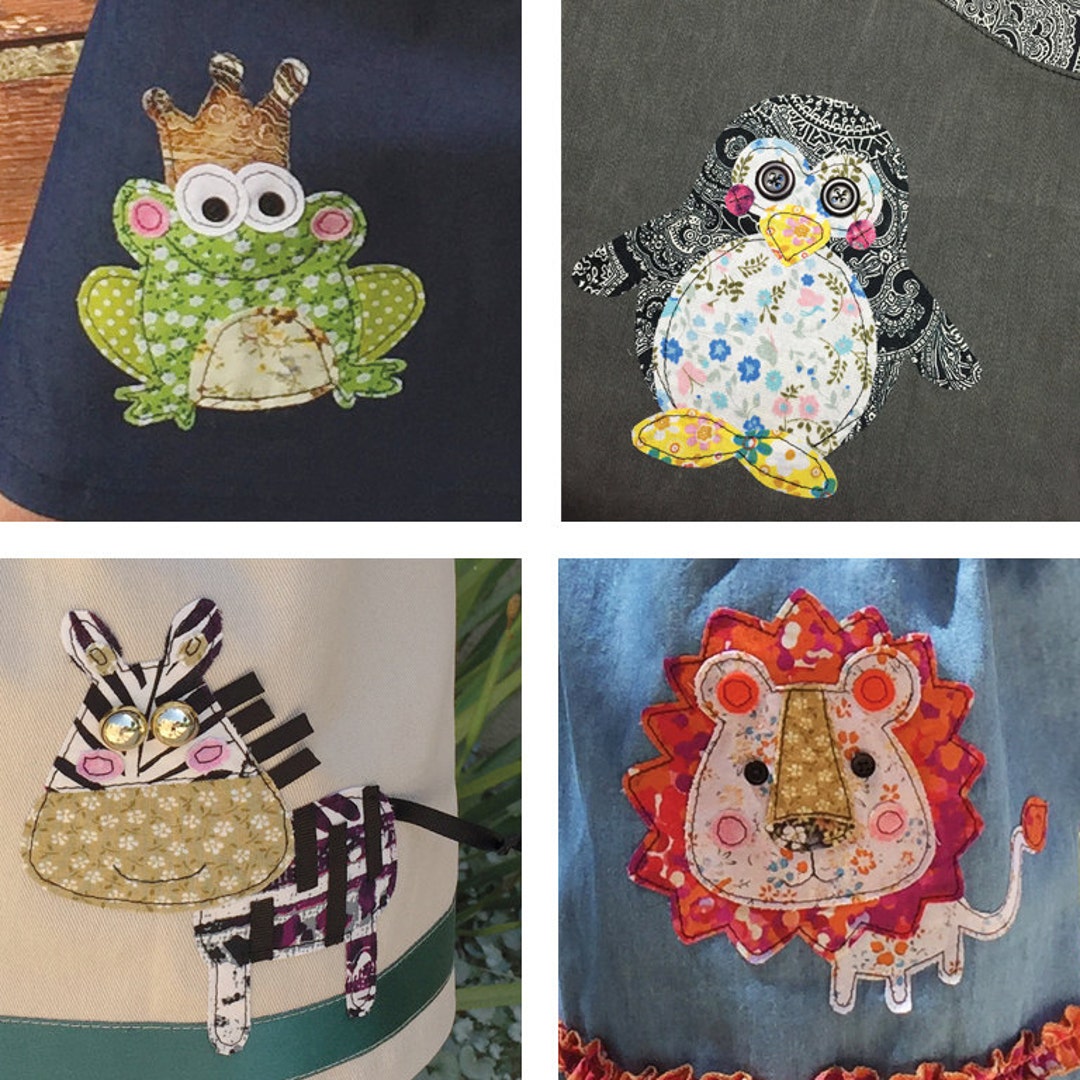 Applique Sewing Pattern - Eight Animal Applique Designs - PDF Epattern ...