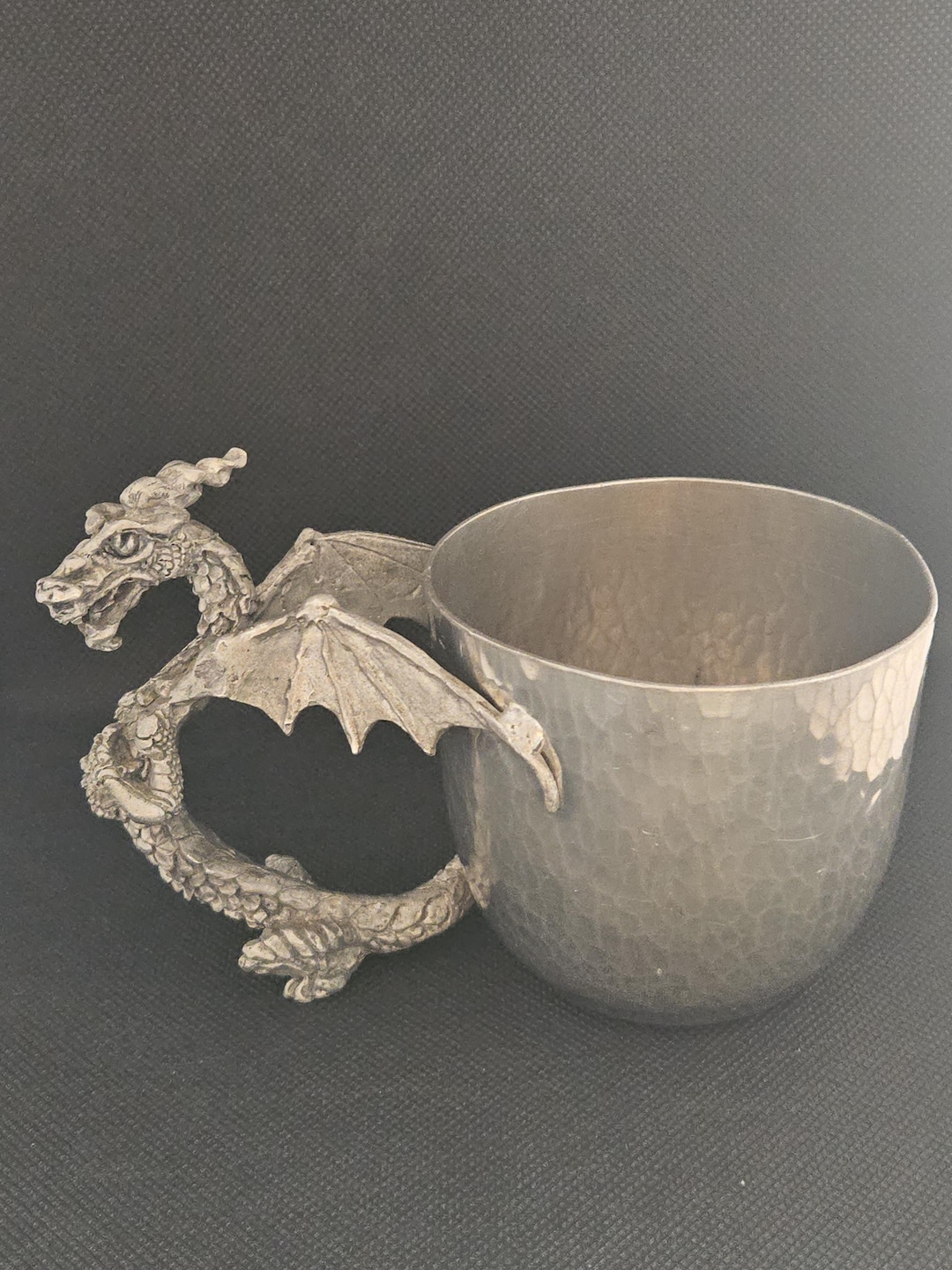 Dragon Lovers Pewter Collectors Handcrafted Hammered Pewter Mug Signed ...
