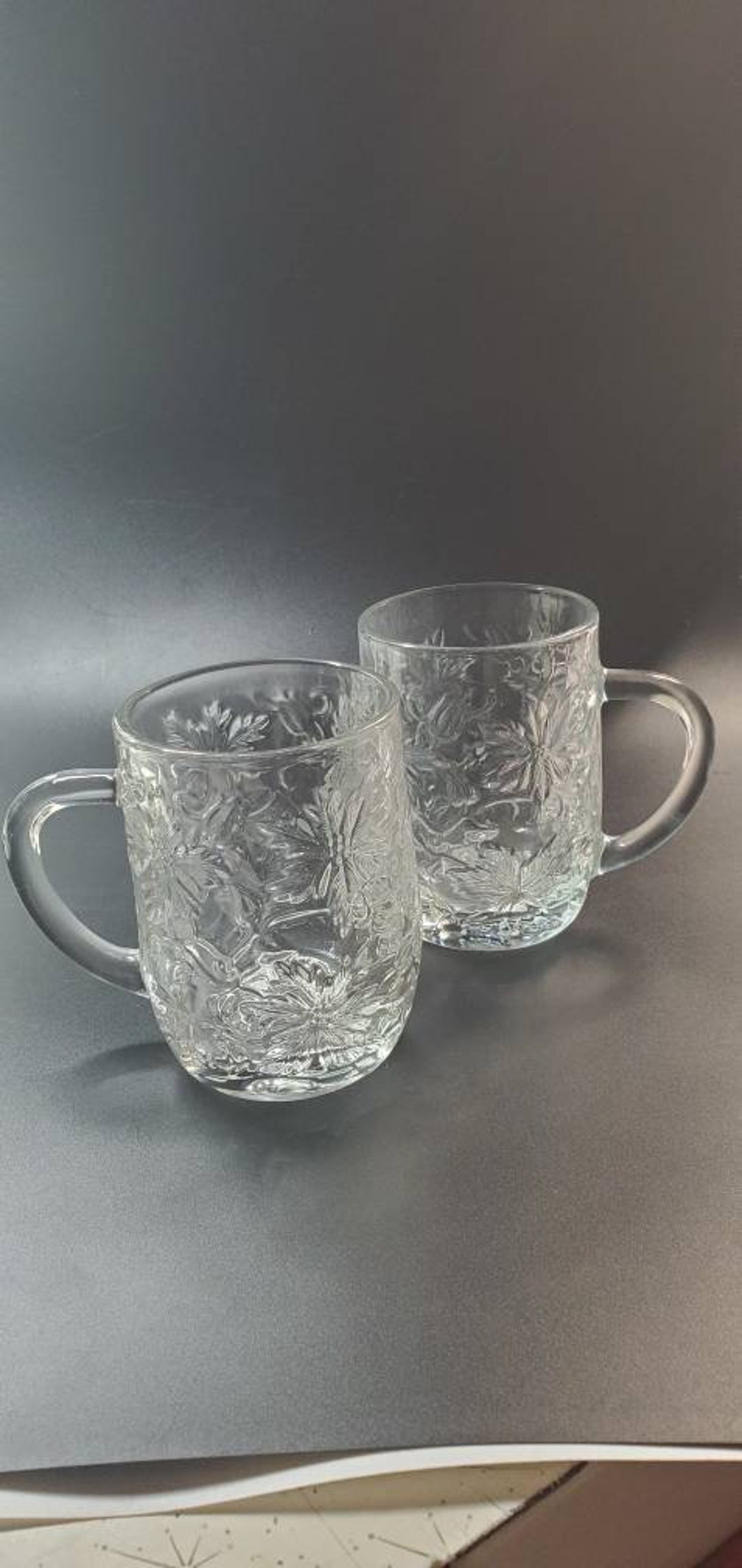 Princess House "fantasia" Christmas Glass Mugs - Etsy