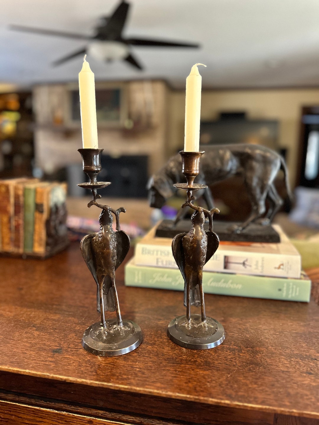 Bronze Bird Butler Candlesticks Candleholder - Etsy