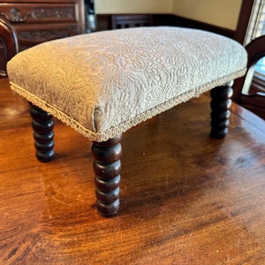 Antique Spool Leg Footstool - Etsy