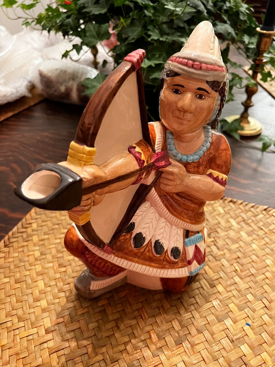 Vintage Fitz and Floyd Indian Pitcher - Etsy