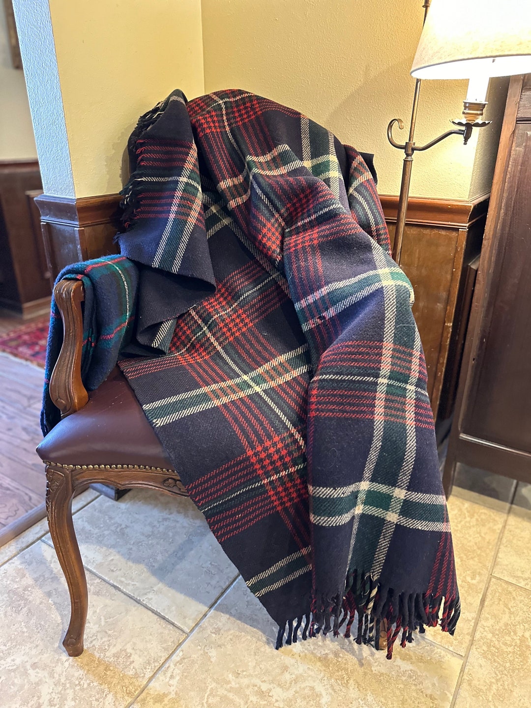 Vintage Plaid Wool Throw - Etsy