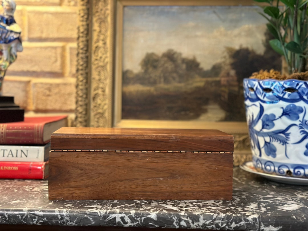 Antique Inlay Wood Box - Etsy