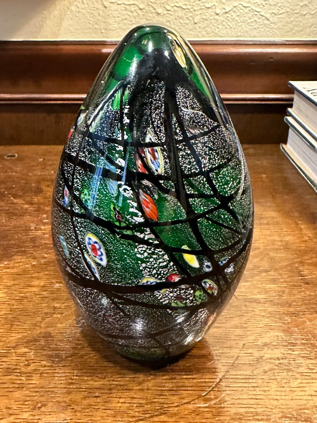 Murano Millefiori Art Glass Paperweight Italy MCM - Etsy
