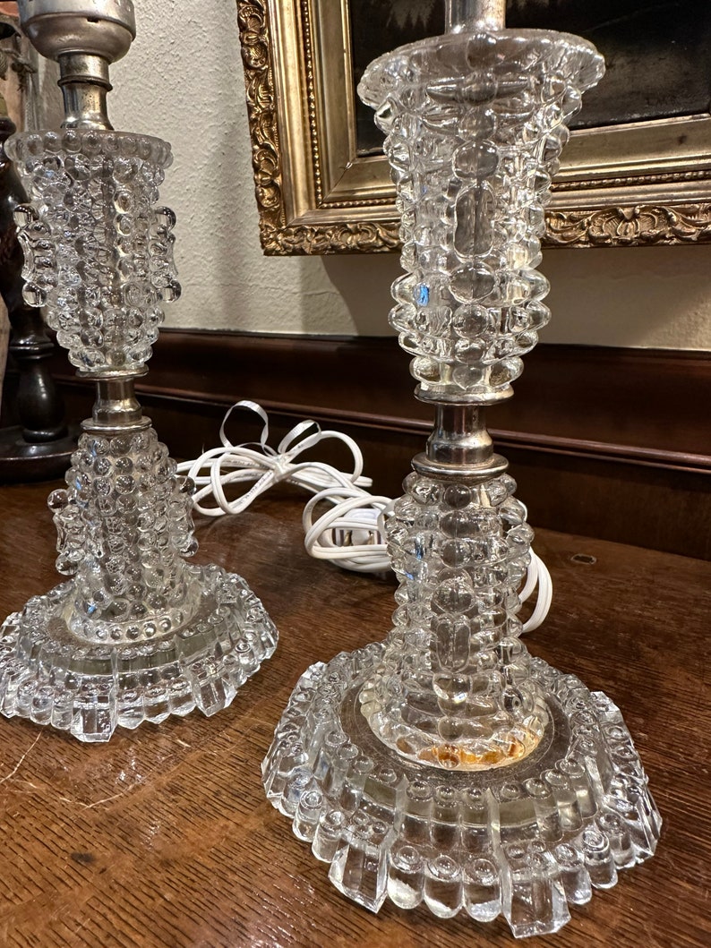 Pair of Antique Victorian Beaded Glass Lamps - Etsy