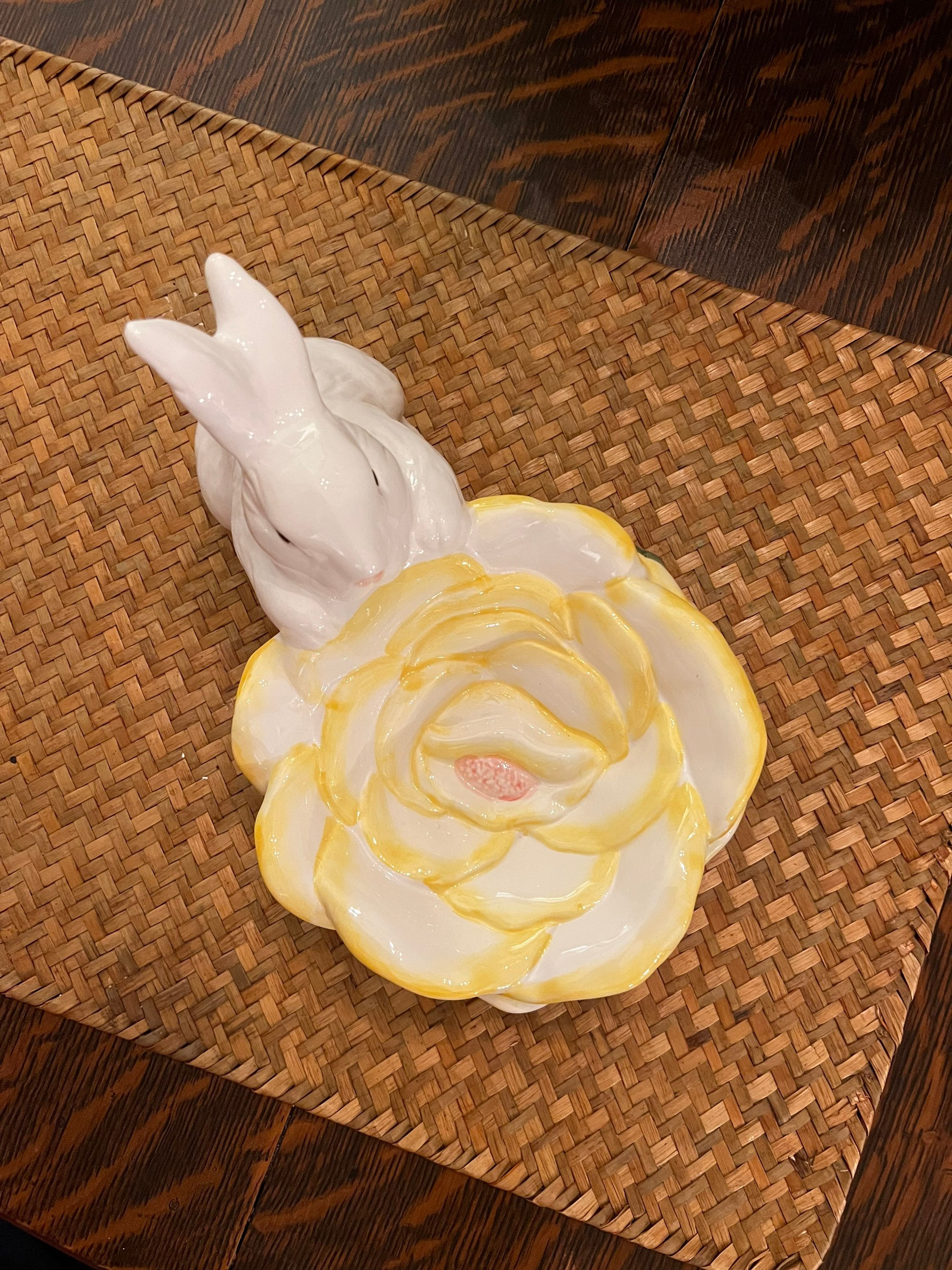 Vintage Fitz and Floyd Rabbit Bowl - Etsy