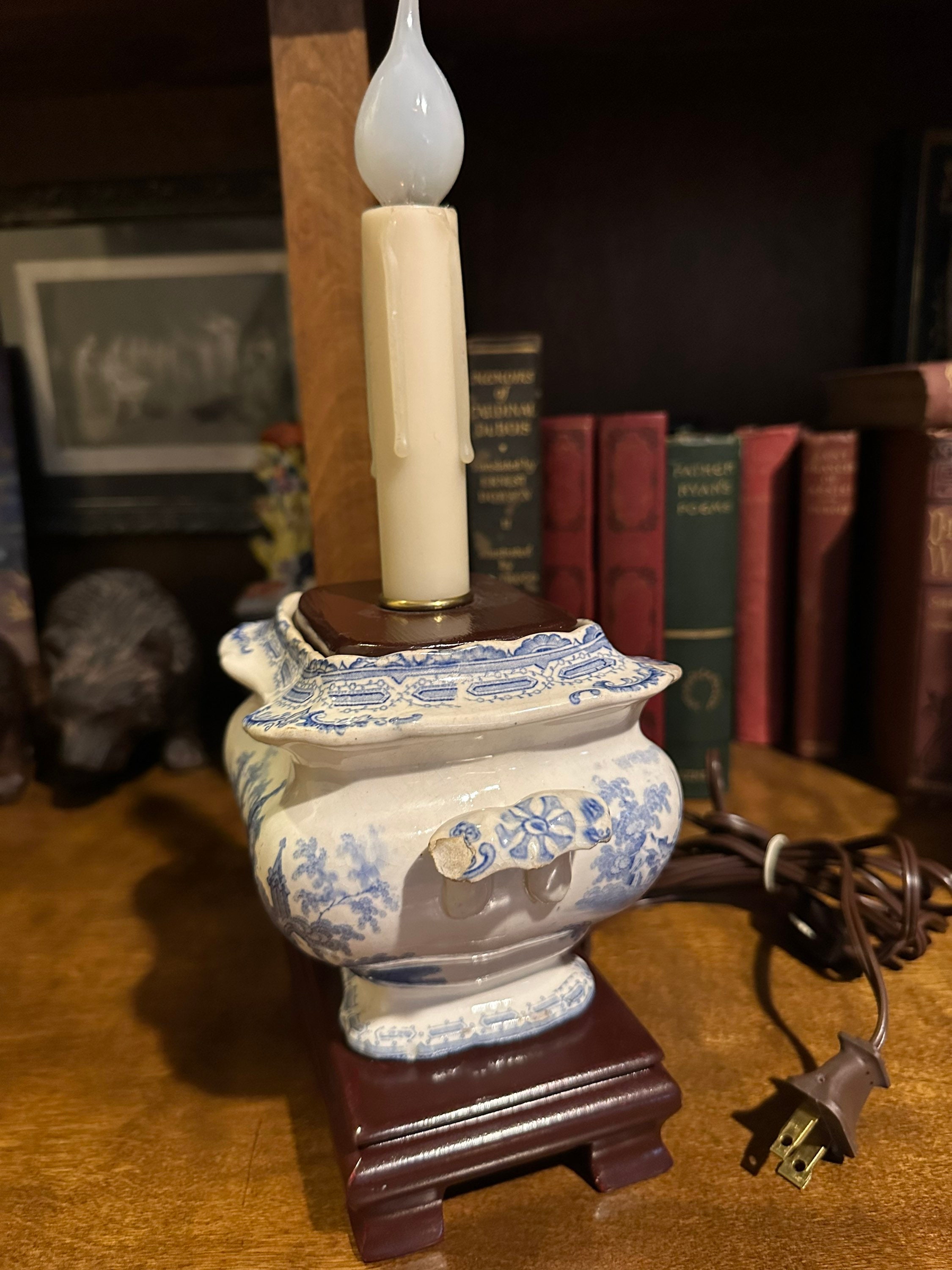 Pair of Blue and White Sugar Lamps - Etsy