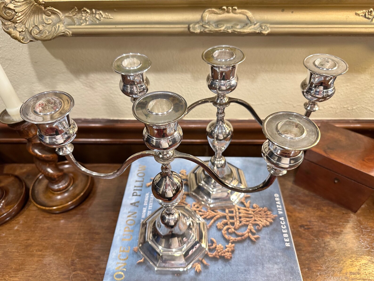 Pair of Silver Plate Candelabras - Etsy