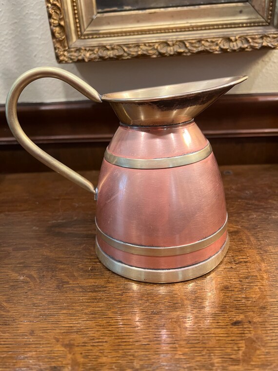 Antique Peerage Copper and Brass Pitcher Jug - Etsy