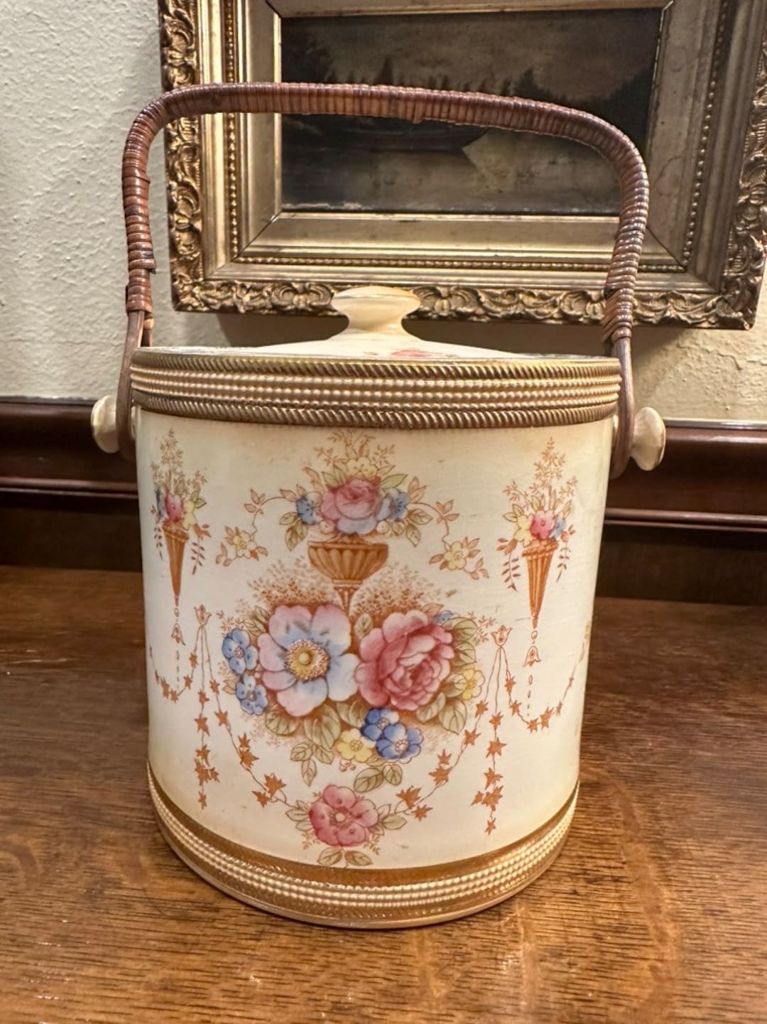 Antique Crown Devon Fieldings Art Nouveau Blush Ware Biscuit Barrel - Etsy