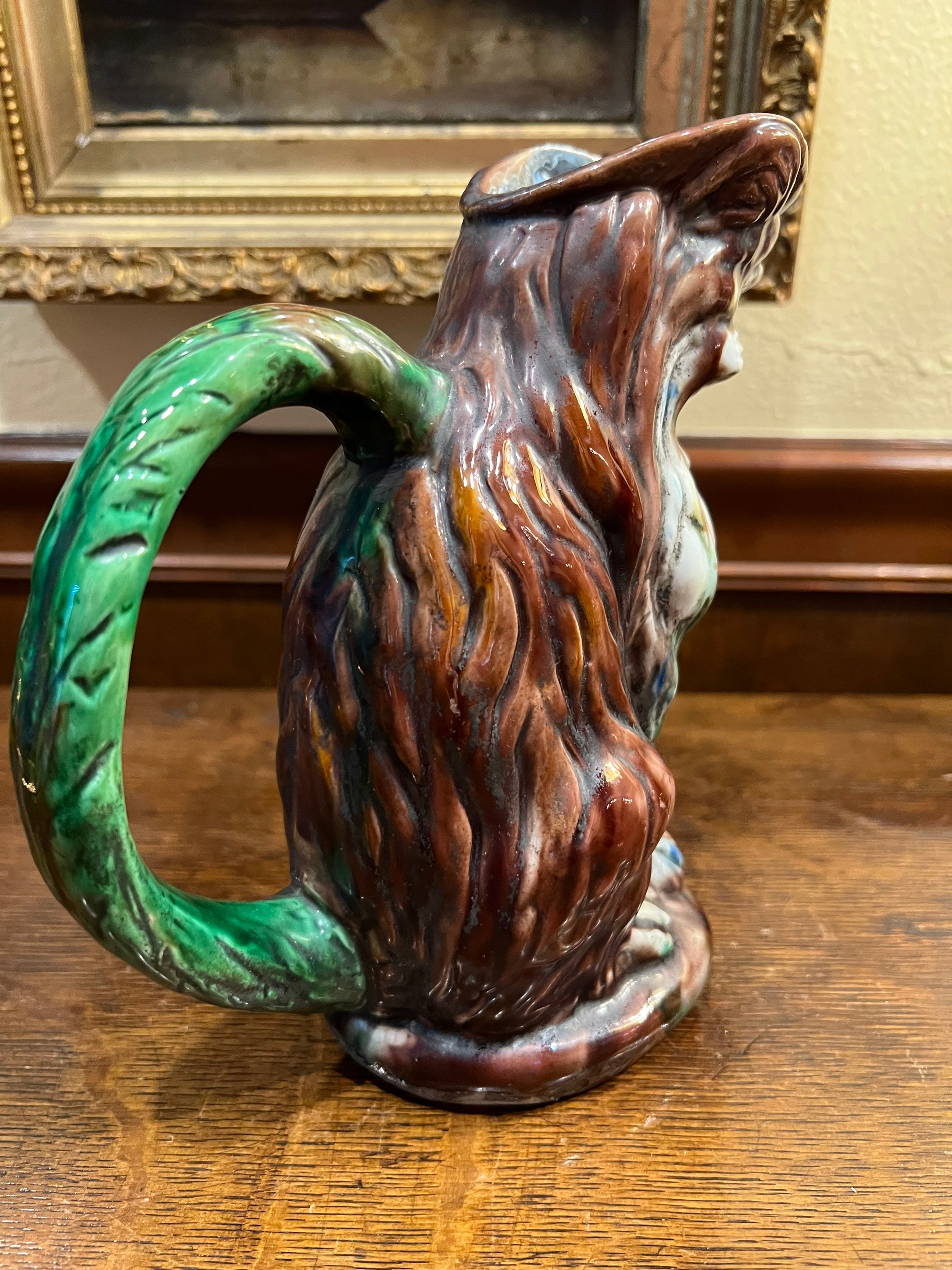Majolica Cat Pitcher - Etsy