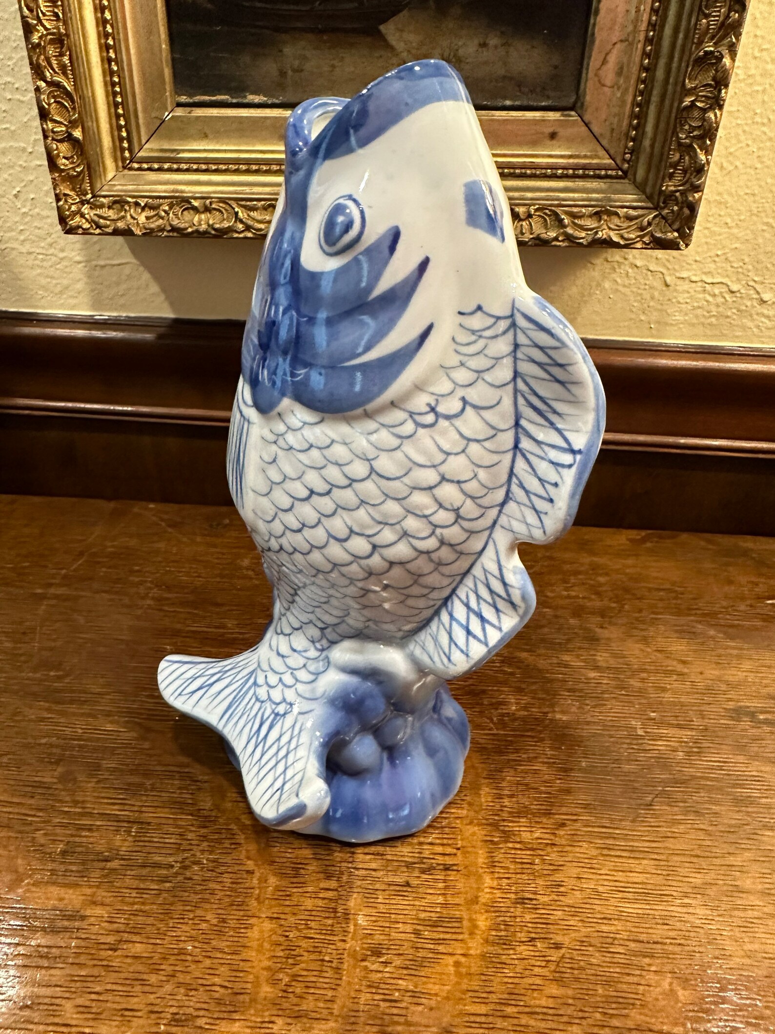 Blue and White Fish Vase - Etsy