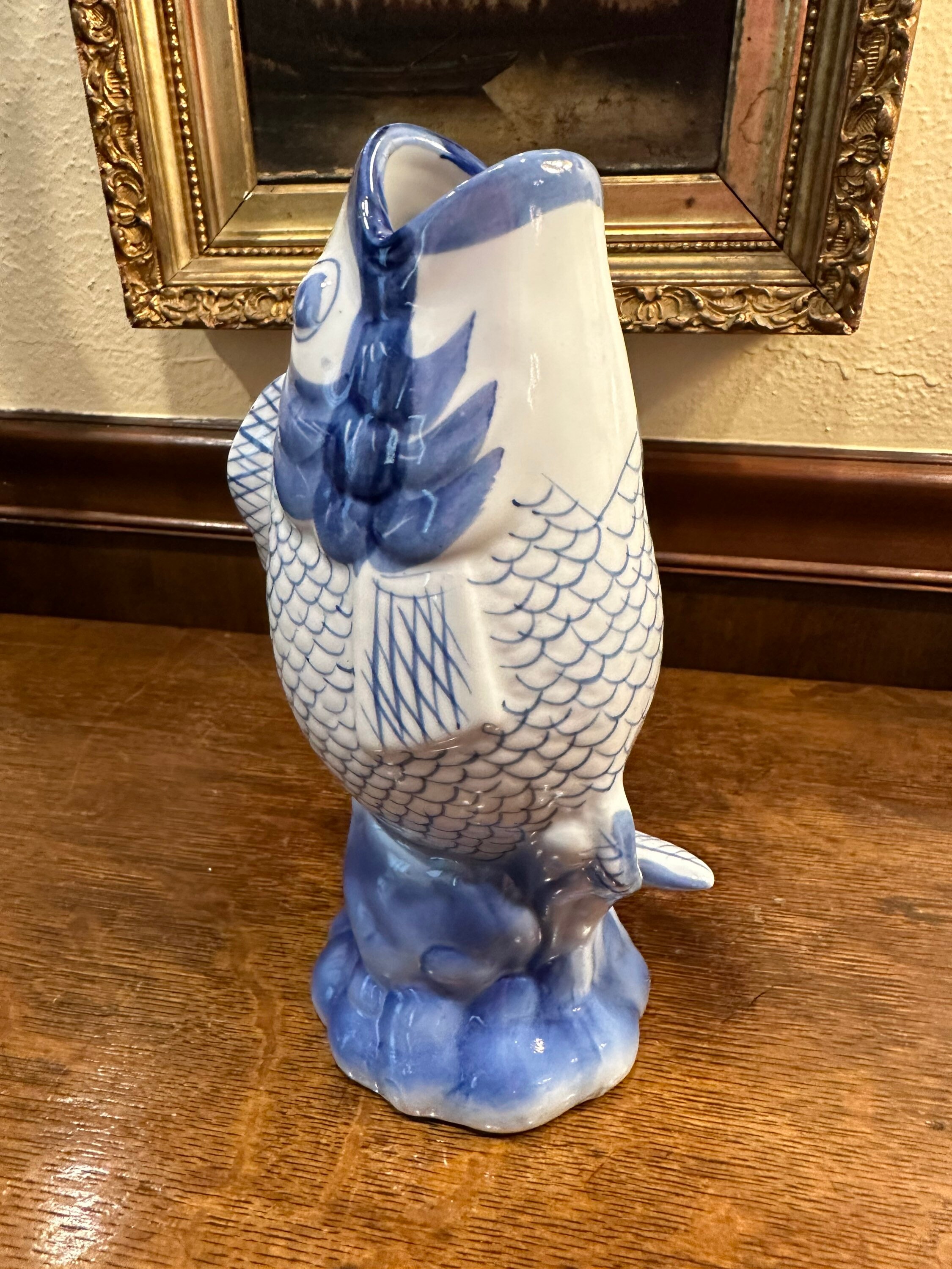 Blue and White Fish Vase - Etsy