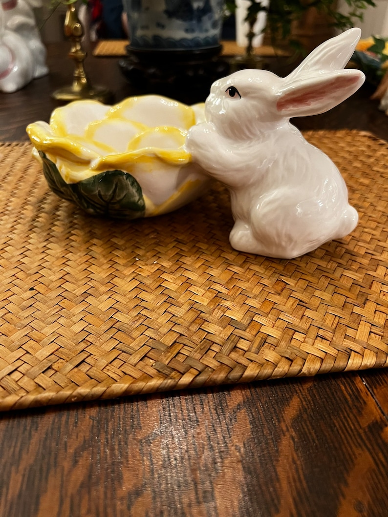 Vintage Fitz and Floyd Rabbit Bowl - Etsy