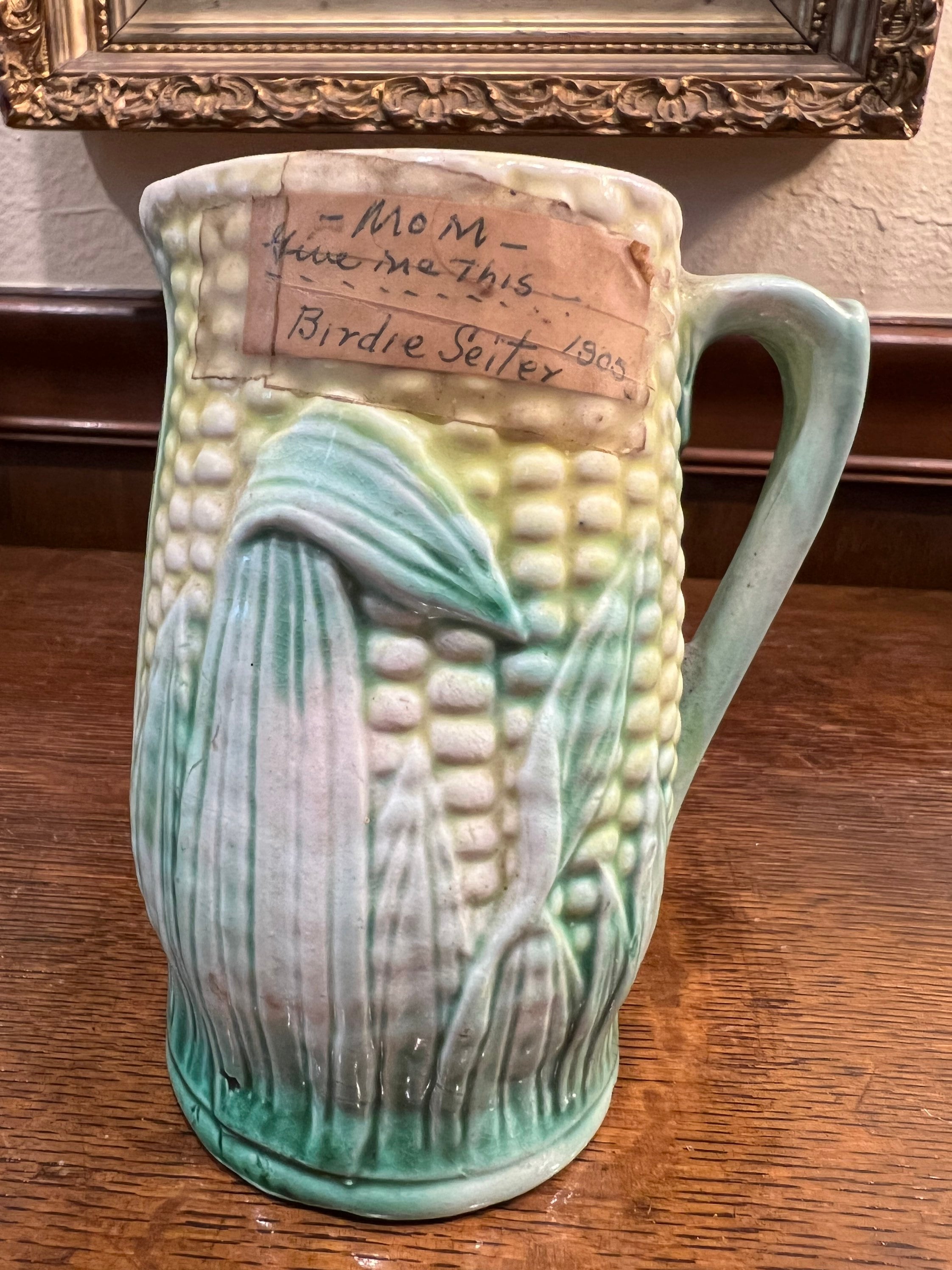 Antique Majolica Corn Pitcher - Etsy
