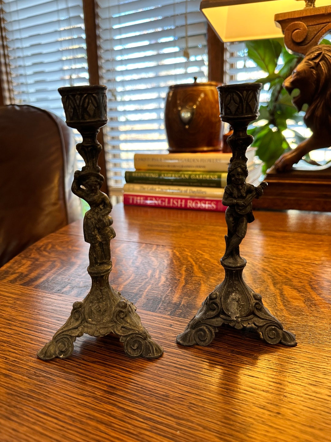 Victorian Boy and Girl Candlestick Pair - Etsy
