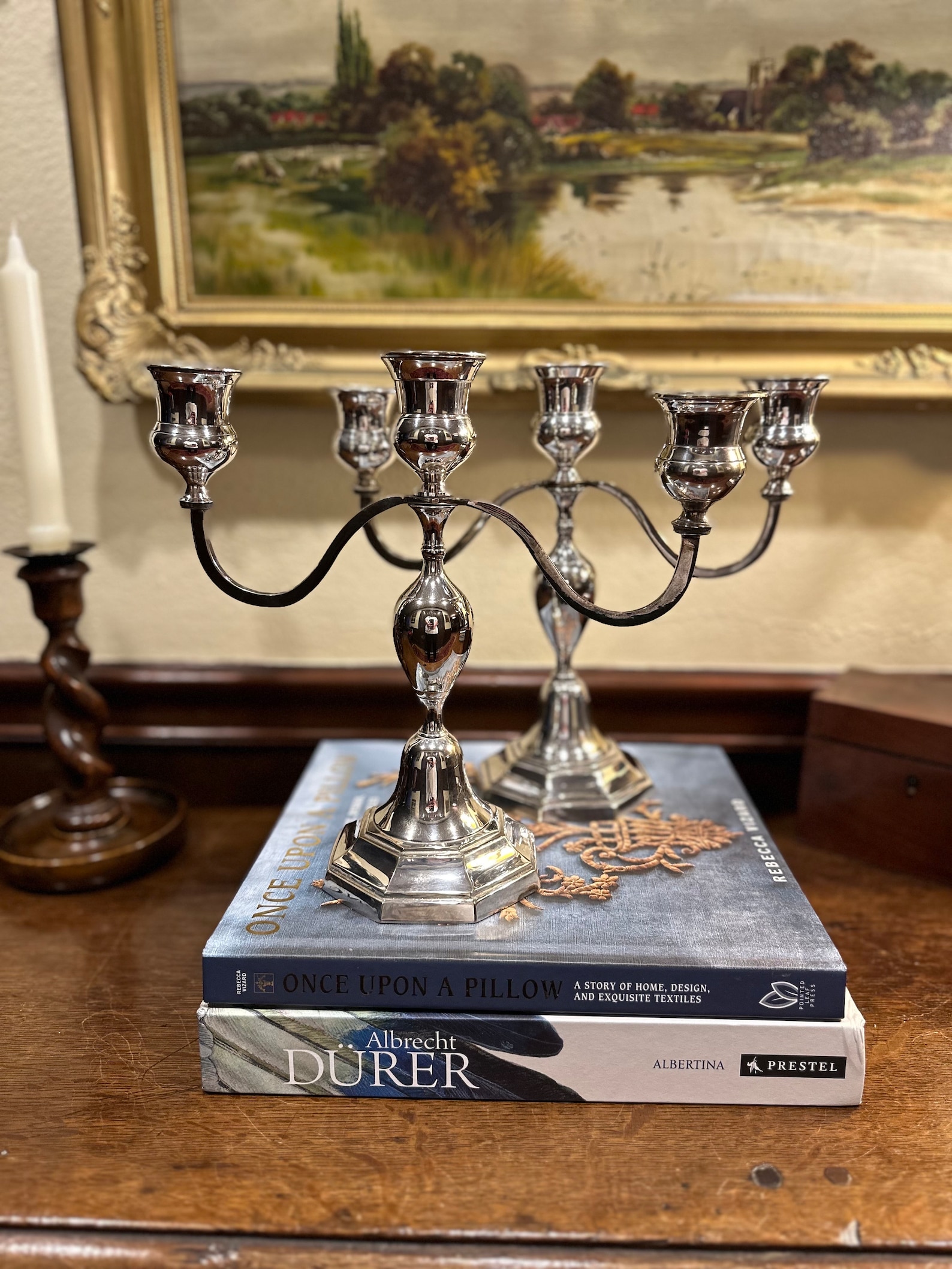 Pair of Silver Plate Candelabras - Etsy