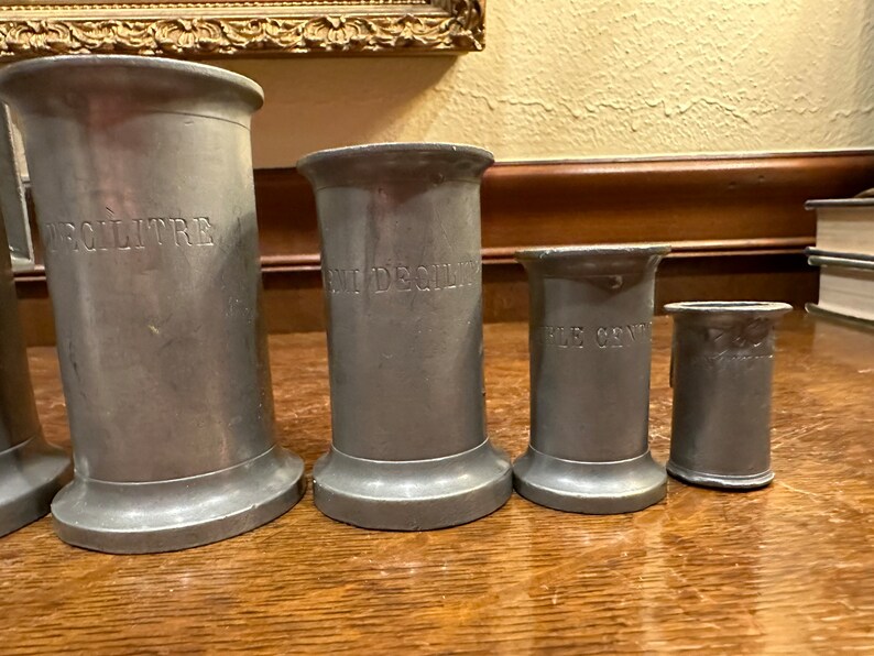 Set of 7 Antique French Pewter Measuring Tankards - Etsy