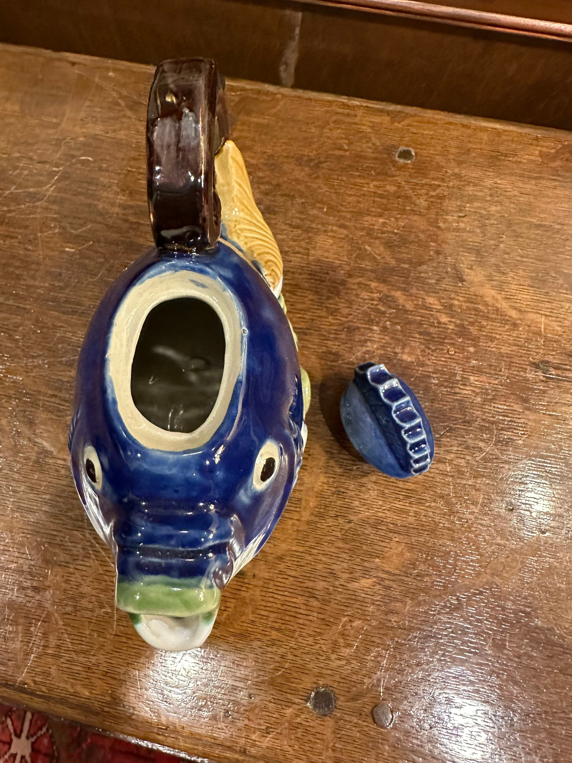 Majolica Like Fish Tea Pot - Etsy