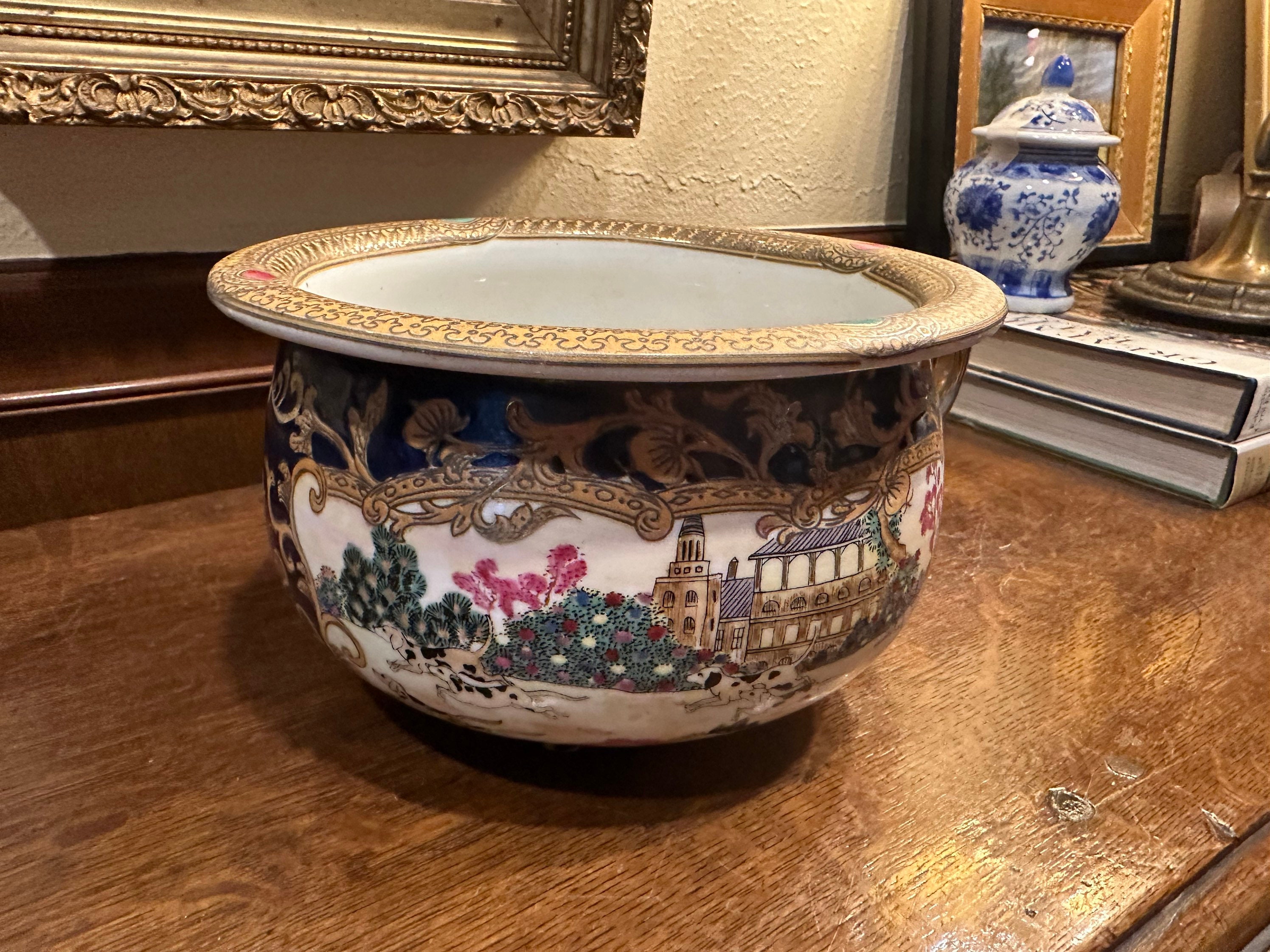 Chinese Chamber Pot With Hunt Scene - Etsy