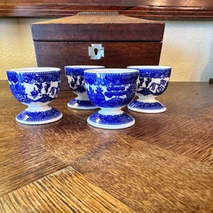 Antique Blue Willow Egg Cup - Etsy