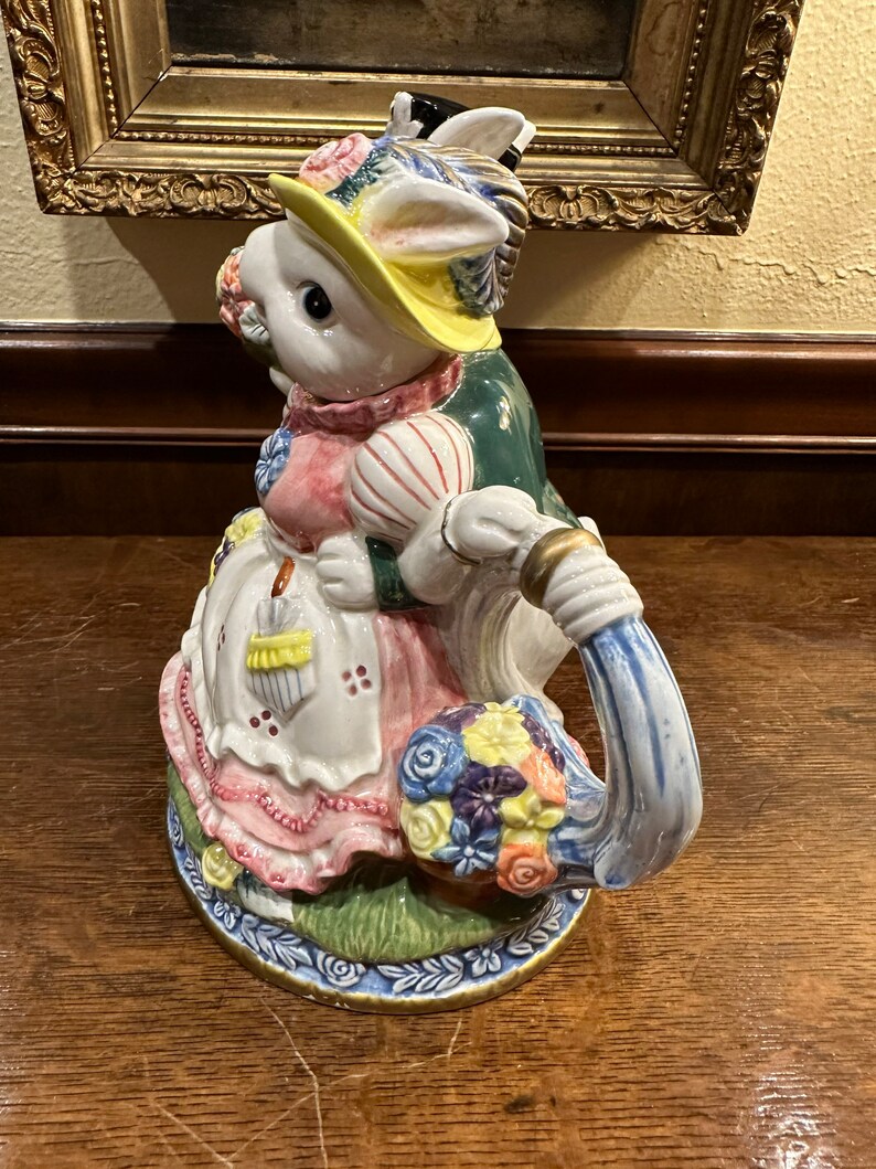 Vintage Fitz and Floyd Rabbit Pitcher - Etsy