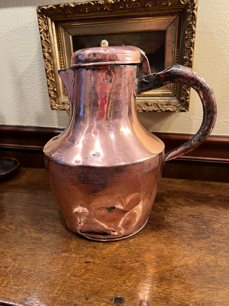 Antique Copper Coffee Pot French C 1850 - Etsy