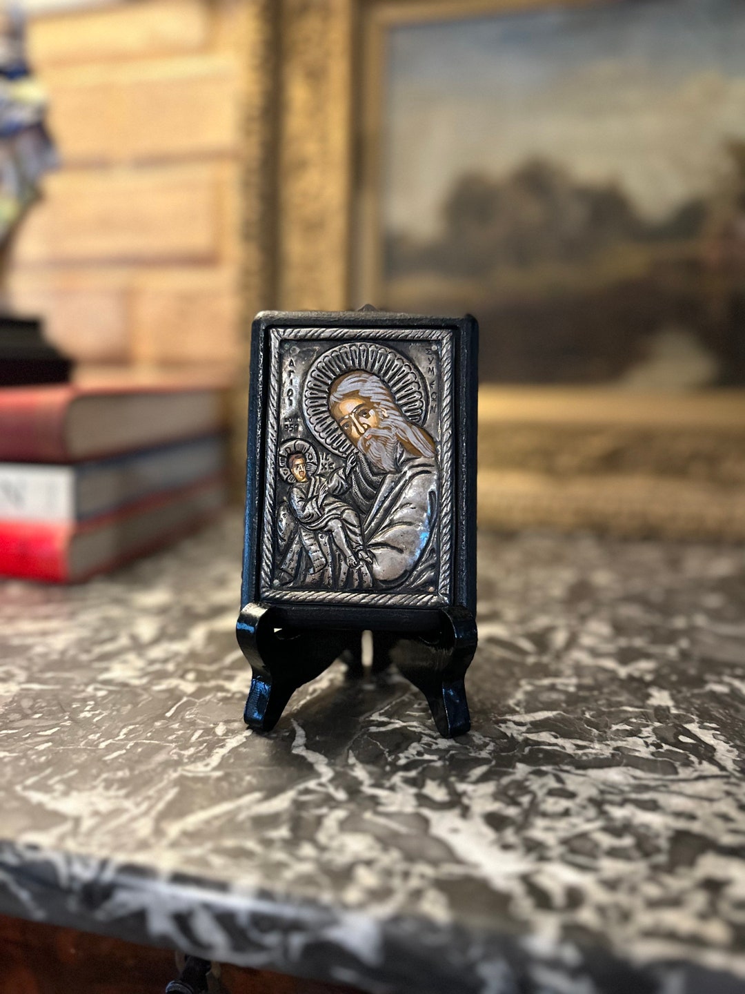 Sterling Silver Icon of St Simeon - Etsy