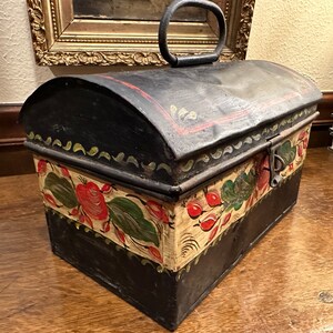 Antique Toleware Paint-decorated Dome-top Tin Document Box - Etsy