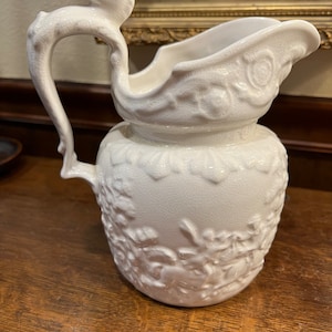 Arthur Wood Made in England Hunt Scene Pitcher With Horse Head Handle ...