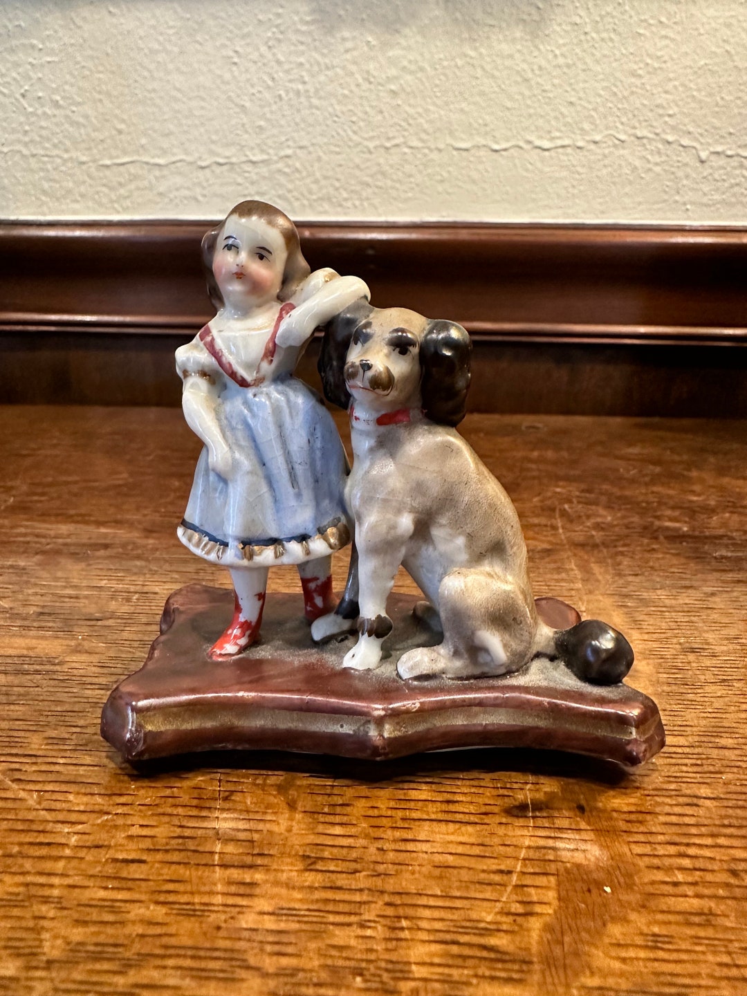 Staffordshire Style Girl and Dog Match Striker - Etsy