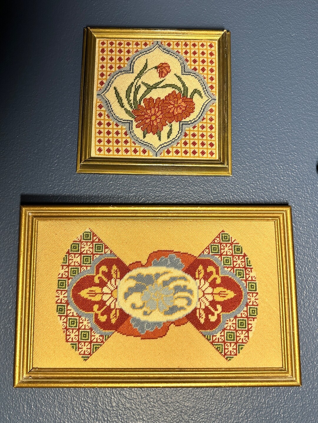 Pair of Framed Petit Point Needlepoint Panels - Etsy